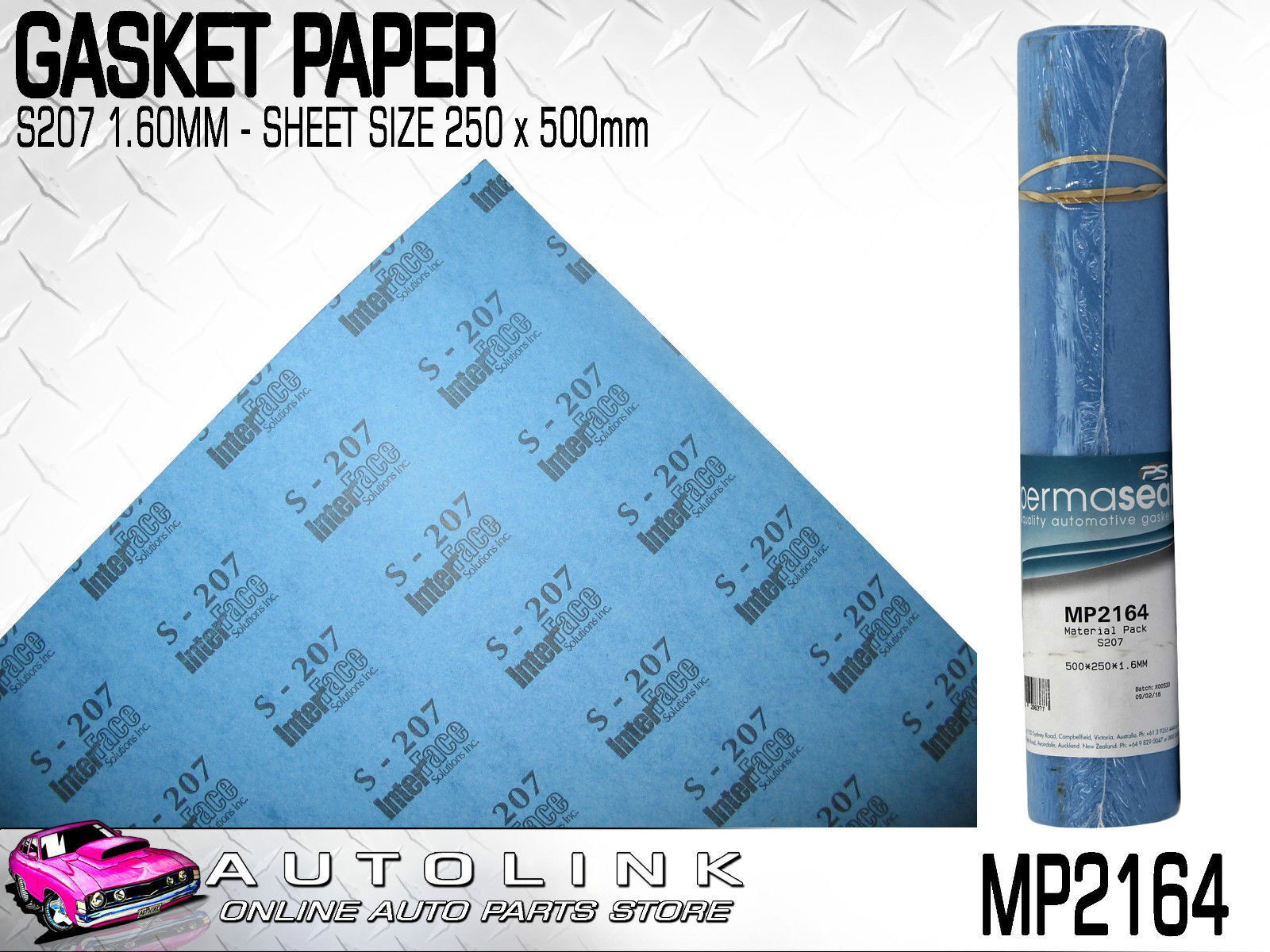 Permaseal Gasket Paper Sheet 500mm x 250mm - 1.6mm Thick S207 Material ...