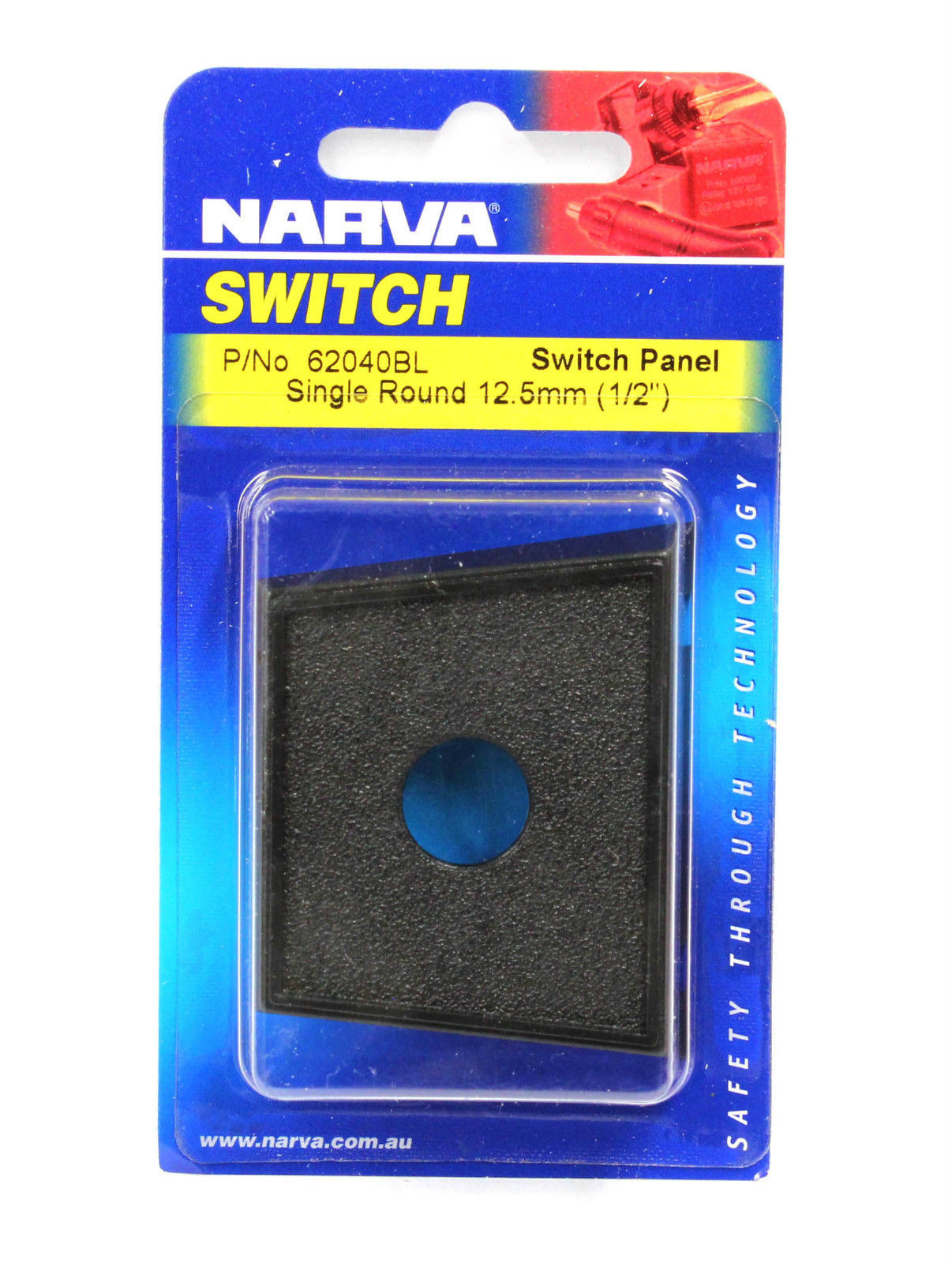NARVA 62040BL SINGLE HOLE PLASTIC SWITCH PANEL - MOUNTING HOLE 12.5mm ...